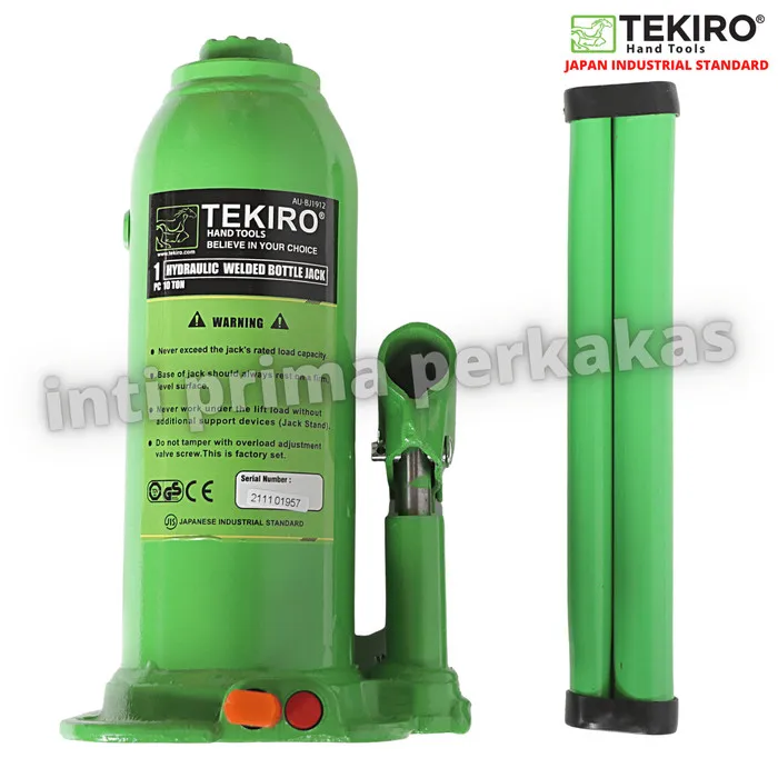 TEKIRO Dongkrak Botol 10 TON / Hydraulic Welded Bottle Jack AU-BJ1912 ...