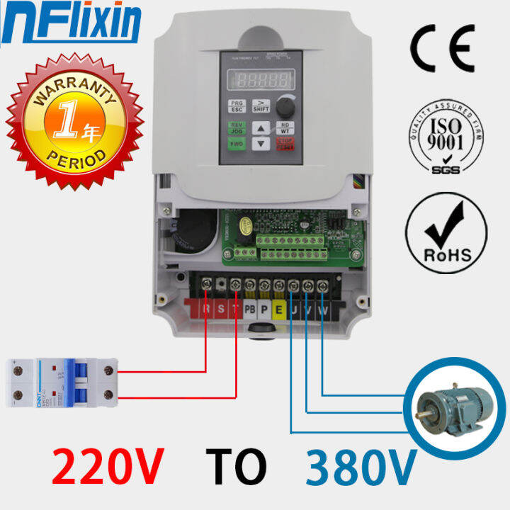 For Europe 220V to 380V 11kw 1 phase input and 3 phase output frequency converter/ac motor drive ...