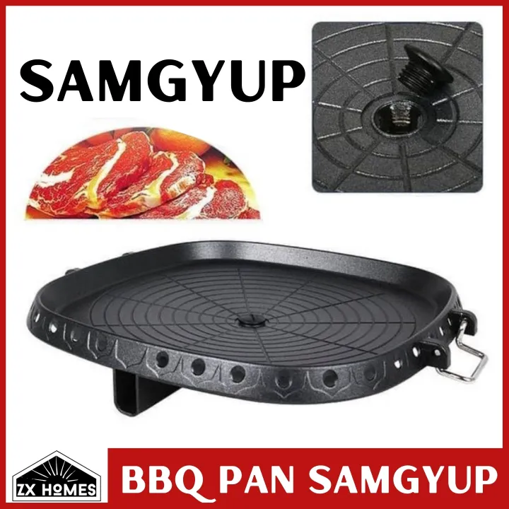 ZX HOMES 32cm Korean Square Non-stick Grill Pan Barbecue Plate For ...