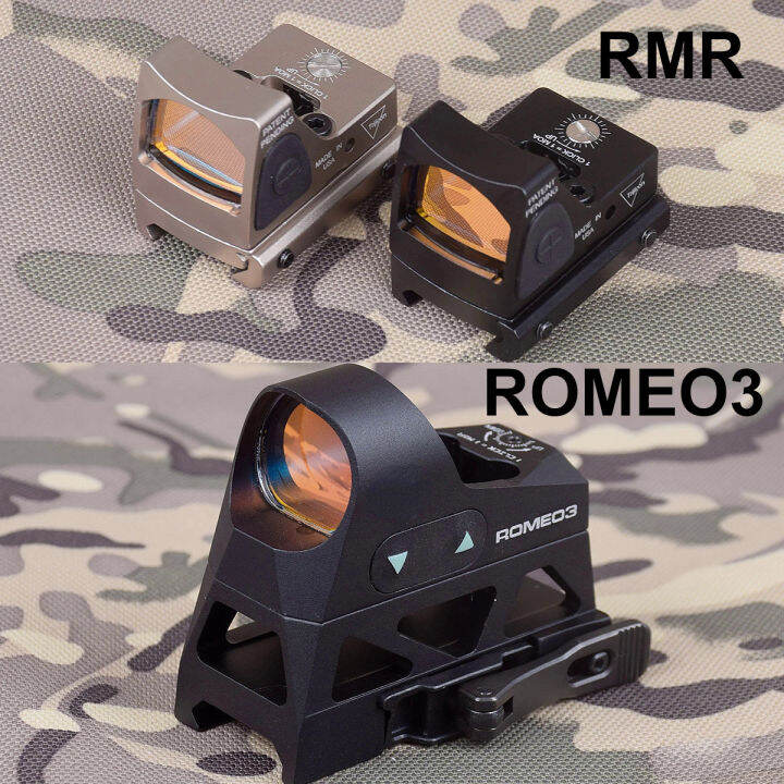 Tactical ROMEO3 RMR Red Dot Sight Scope With QD Riser Mount Optics ...