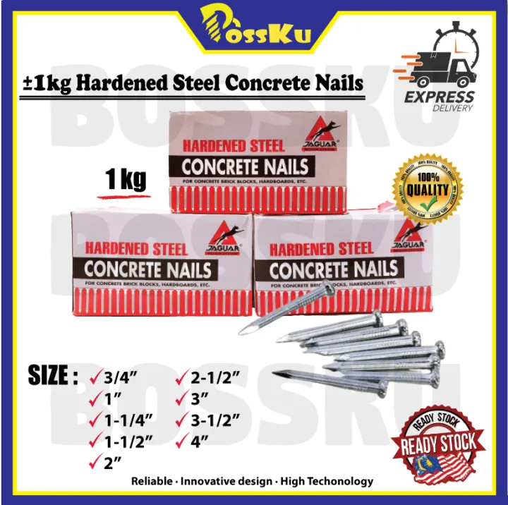 ±1kg Paku Keluli Konkrit / Steel Concrete Nails - READY STOCK!!! | Lazada