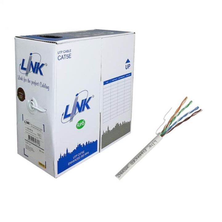 สายแลน แบ่งขายพร้อมเข้าหัว ยี่ห้อ Link Cat5e รุ่น US-9015 (1-10 เมตร) สำหรับเดินภายในอาคาร ...