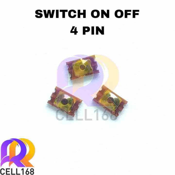 SWITCH TOMBOL ON OFF KAKI 4 SWIT BUTTON KECIL PINS POWER VOLUME ...
