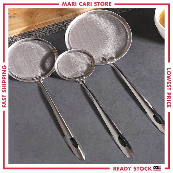 Colander Stainless Steel Cooking Oil Filter Spoon Penapis Minyak Masak ...