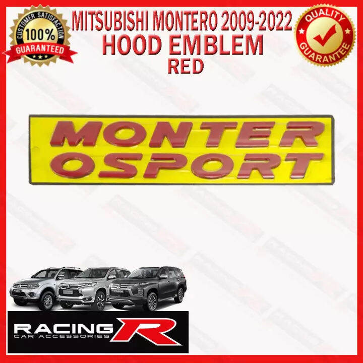 Mitsubishi Montero Sport 2009 to 2023 Hood Emblem RED 2010 2011 2012 ...