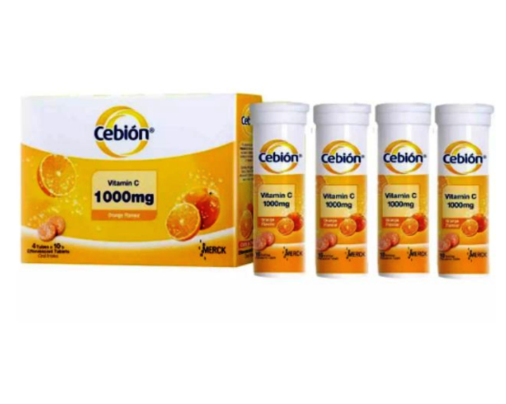 Cebion Vitamin C 1000mg Effervescent Tube (Orange Flavour) 4X10s Box | Lazada