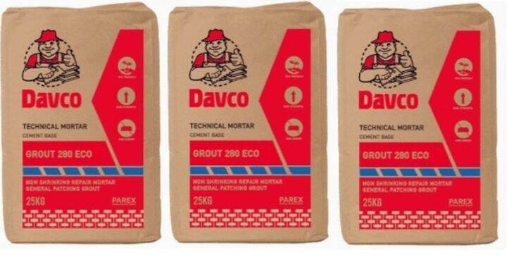 Cement Grout Davco 280 ECO (25kg x 3 Bags, Total 75kg) | Lazada Singapore
