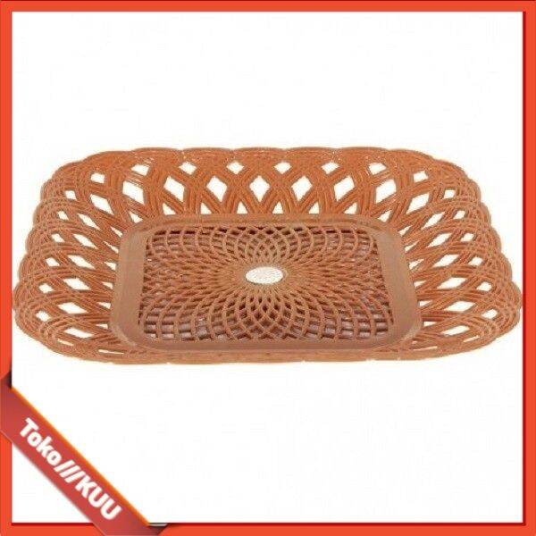 PIRING ROTAN ANYAMAN PLASTIK LIDI MODEL PERSEGI | Lazada Indonesia