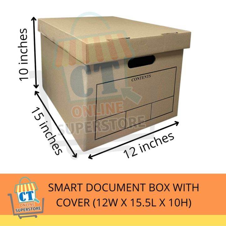 SMART DOCUMENT BOX WITH COVER (12W X 15.5L X 10H) | Lazada PH