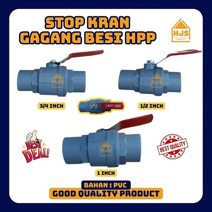 Ball Valve gagang besi 1/2 Inch | 3/4 Inch | 1 Inch / Stop kran pvc ...