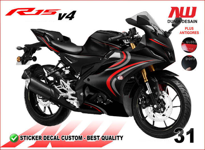 Sticker Decal R15 V4 Desain 31 Fullbody.... Stiker motor Yamaha R15 V.4 ...