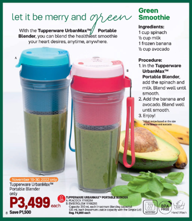 Tupperware URBANMAX PORTABLE BLENDER 350 ml | Lazada PH