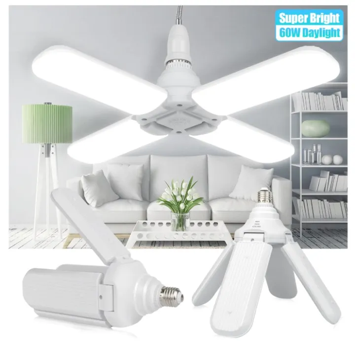 LED LIGHT BULB FOLDABLE FAN BLADE LED BULB INDOOR-OUTDOOR CEILING LIGHT ...