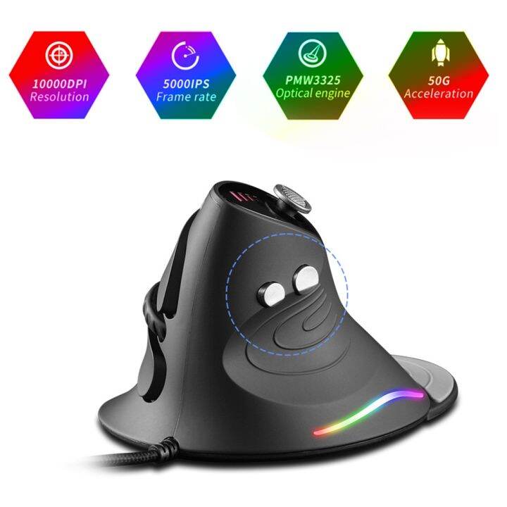 [HOT BXWKLXIHKKLW 588] ZELOTES C 10 Vertical Gaming Mouse Wired RGB ...