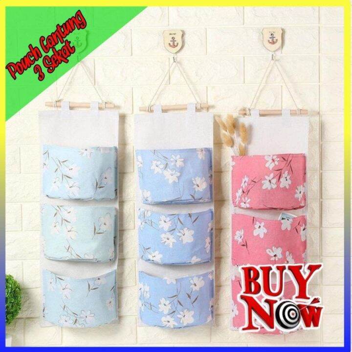 STORAGE BAG GANTUNG 3 SEKAT / POUCH GANTUNG 3 SEKAT MULTIFUNGSI ...
