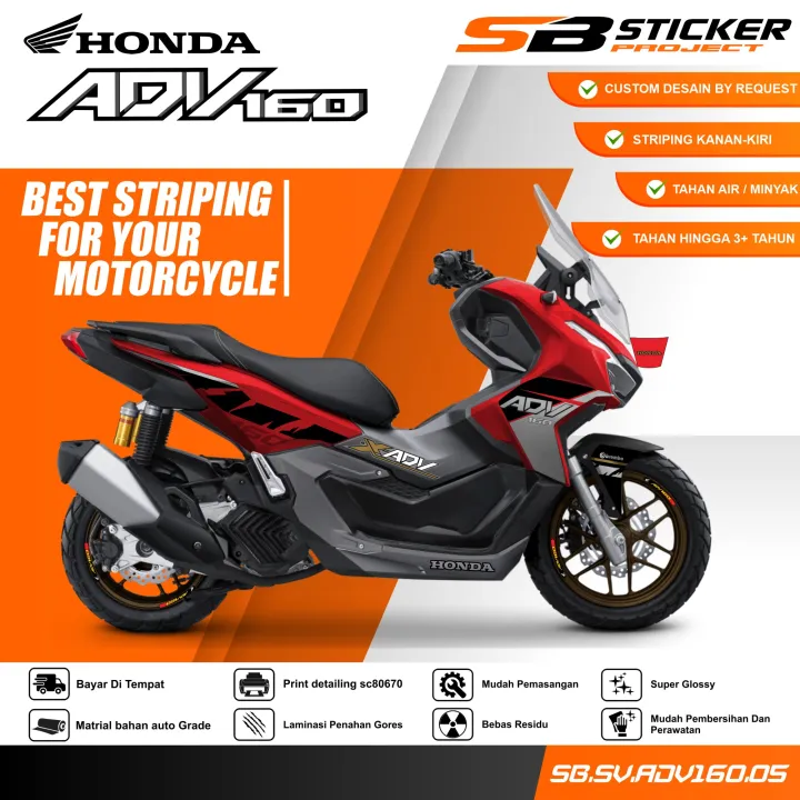 STRIPING ADV 160- STICKER STRIPING HOLOGRAM HONDA ADV 160 SB-005 ...