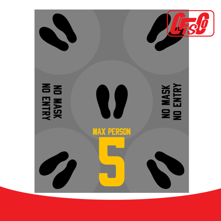 Customized Sticker Guidelines - Max. 5 Person No Mask No Entry 12"x12 ...
