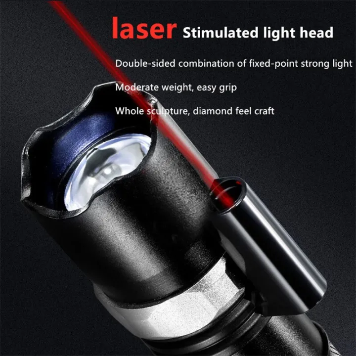Hunting Torch Light Laser Dot Sight Scope Tactical Flashlight LED Torch ...