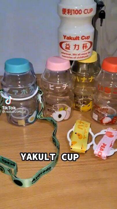 BOTOL MINUM transparan dan non transparan model yakult dengan tali | Lazada Indonesia