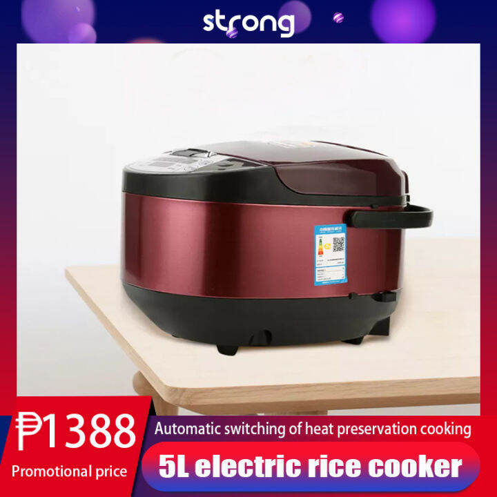 Electric rice cooker 5L large capacity intelligent electric rice cooker 24-hour preheating non ...