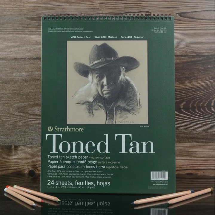 Strathmore 400 Series Toned Tan Sketch Paper Pad Medium Surface 11x14 ...