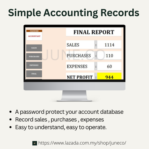 SIMPLE ACCOUNTING RECORDS SALES PURCHASES EXPENSES RECORD REKOD ...