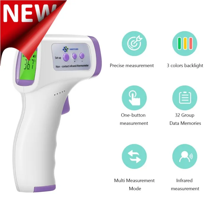 Non-Contact Infrared Thermometer Gun Forehead Body Temperature with ...