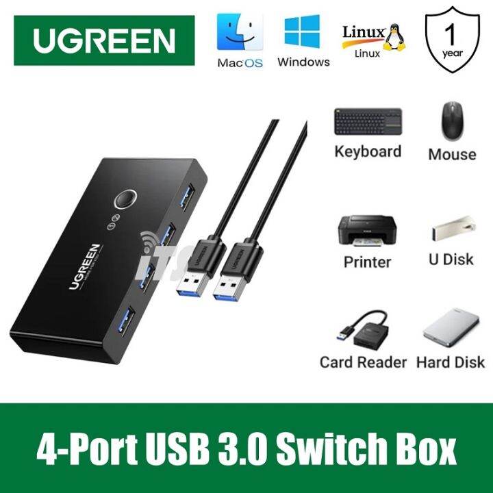 UGREEN 2 In 4 Out USB 3.0 Sharing Switch Box (30768) | Lazada