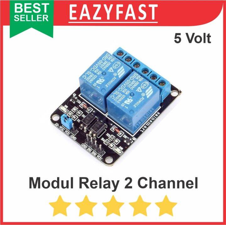 Relay Modul 2 Channel Arduino SPDT 5 Pin Optocoupler | Lazada Indonesia