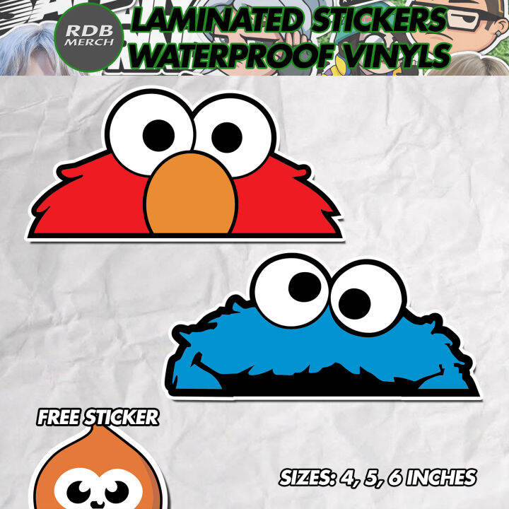 Peeking Monster Sticker - Sesame Street Elmo Grover Decal for Cars ...