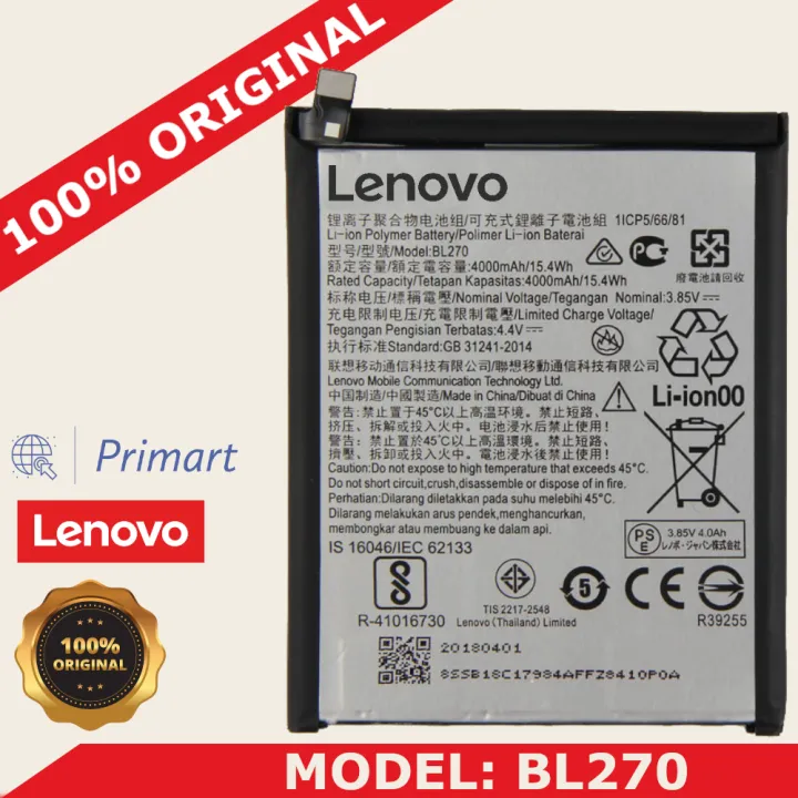 Lenovo K8 Note / K6 Note BL270 Battery | Lazada PH