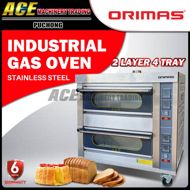 [ ORIMAS ] GR-4M Industrial S/Steel Gas Oven 2 Layer 4 Tray 20-400 ...