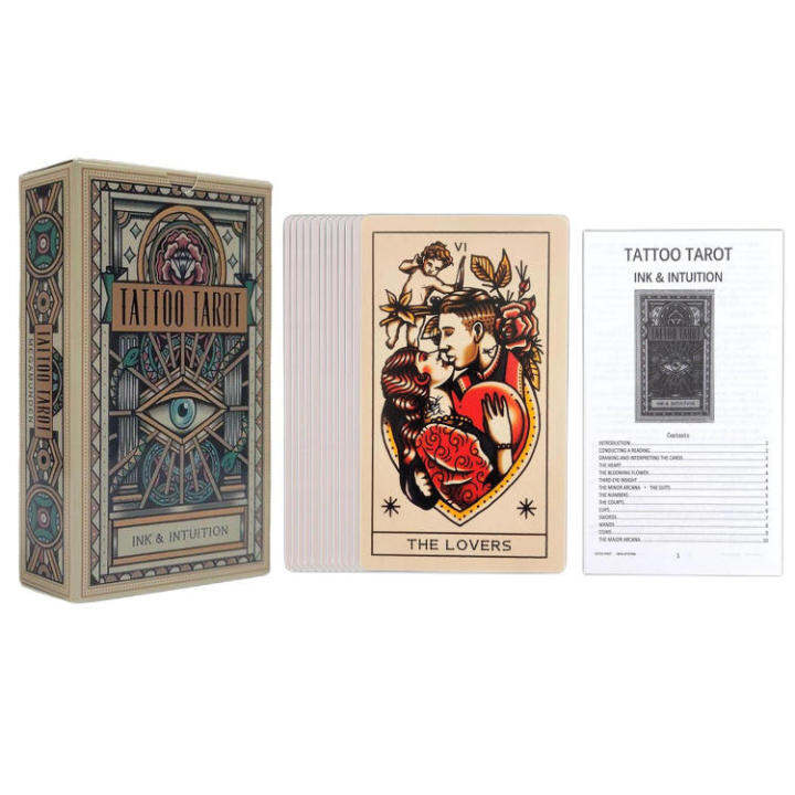 Oracle Cards Full English Tattoo Tarot Guidebook Divination Tarot Deck ...