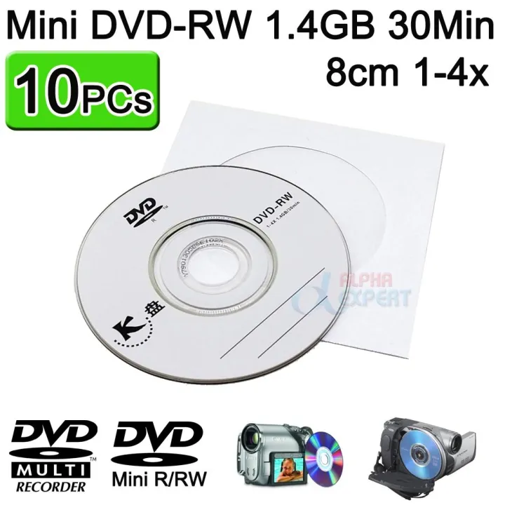 แผ่น Mini DVD-RW 1.4GB 30Min ขนาด 8cm ความเร็วในการเขียน 1-4x ใช้กับ ...