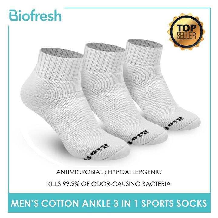 Biofresh RMSKG18 Men’s Antimicrobial Sweat Absorbent Cotton Ankle Thick ...