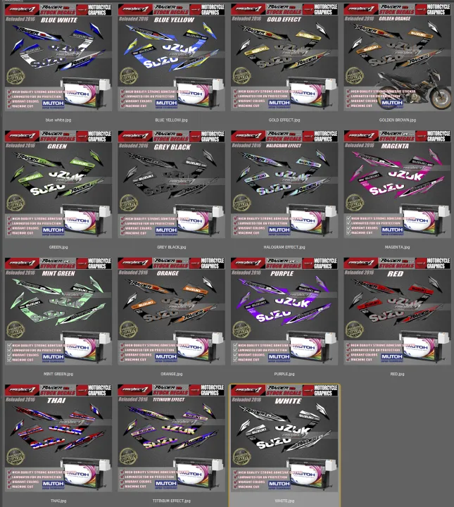 SUZUKI RAIDER 150 REBORN RELOADED 2016 DECALS LAMINATED STICKER | Lazada PH