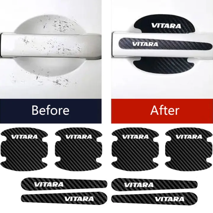 8Pcs/Set for VITARA Logo Car Anti-scratch Stickers Auto Side Handle ...