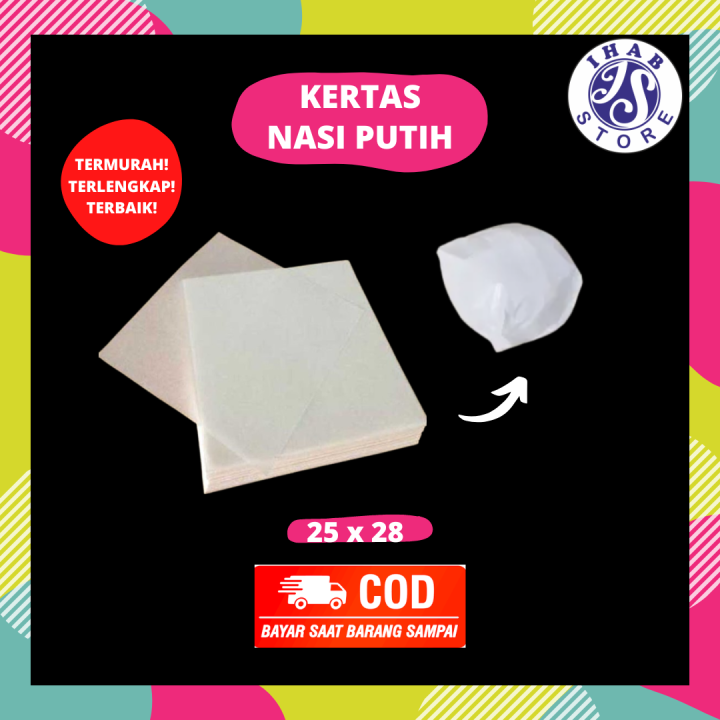Kertas Nasi Putih 100 Lembar - Kertas Burger - Kertas Minyak | Lazada ...
