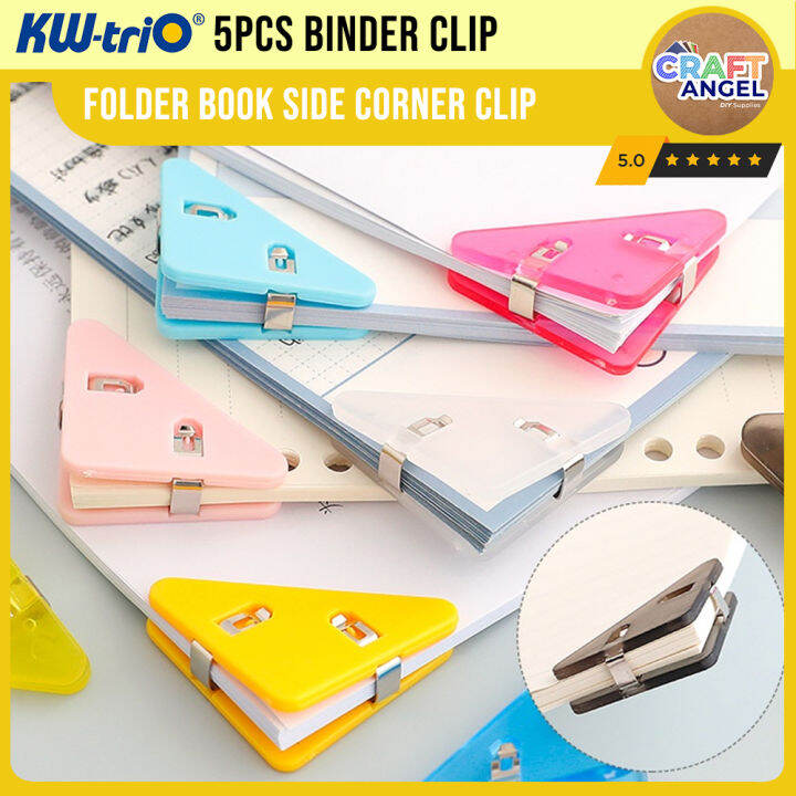 KW-Trio Triangle Folder Book Side Corner Clip Test Paper Clip 5pcs ...