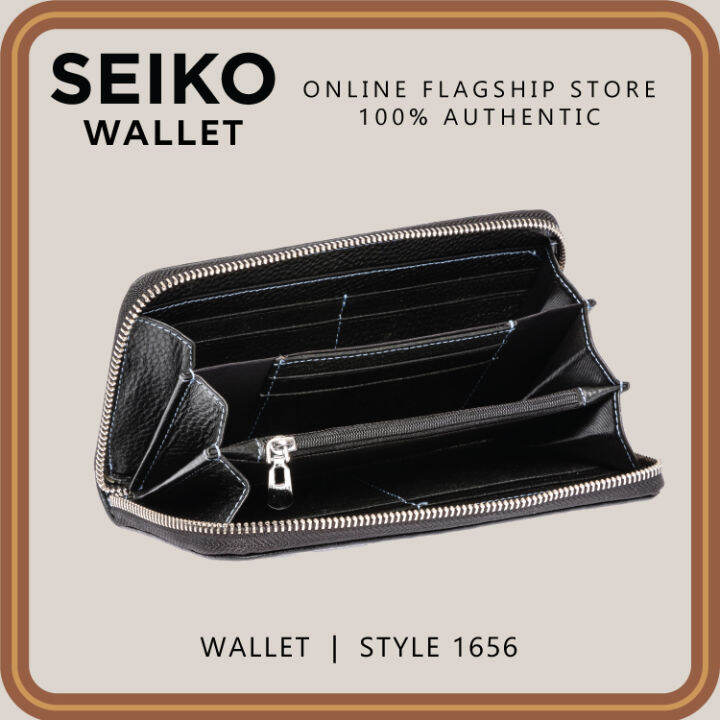 Seiko Wallet - Genuine Leather Long Wallet Organizer (Unisex) - 1656 ...