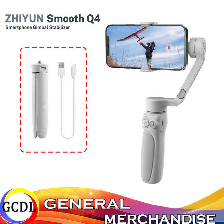Smooth Q4 Smartphone Gimbal Stabilizer 3-Axis Phone Gimbal w/Built-in Extension Rod Selfie Stick ...