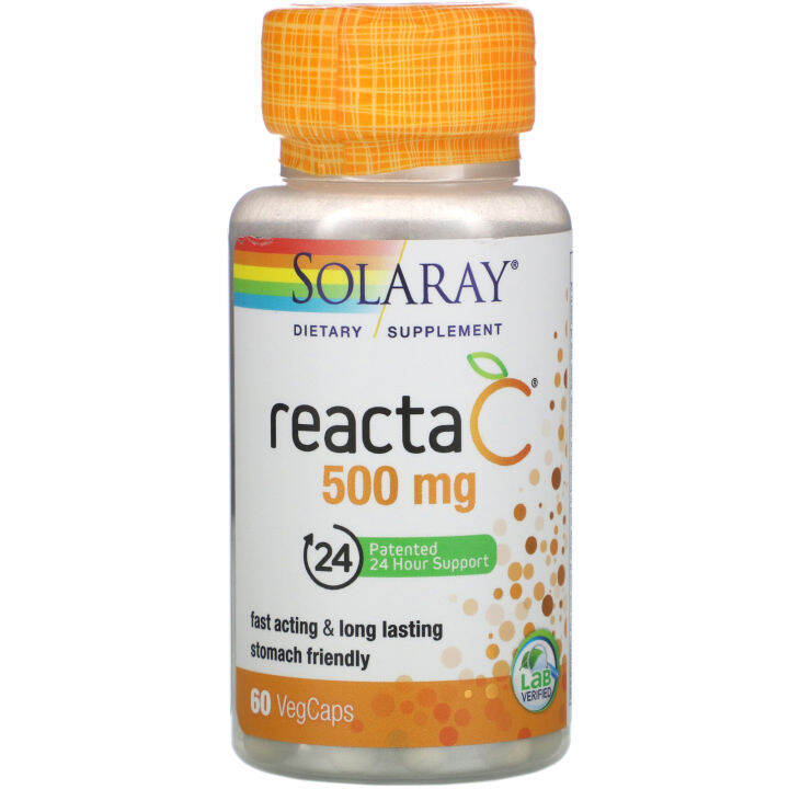 Solaray Reacta C 500 mg 60 Veg Caps 24 Hour Support Fast Acting Stomach Friendly | Lazada PH
