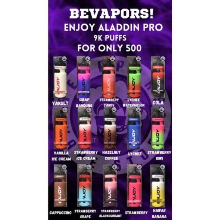 hot ENJOY 9000 puffs Alladin pro 9k with free stickers | Lazada PH