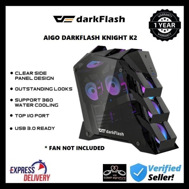 AIGO DARKFLASH PC CASE KNIGHT K2 LUXURY ATX GAMING CASE [NO FAN] | Lazada