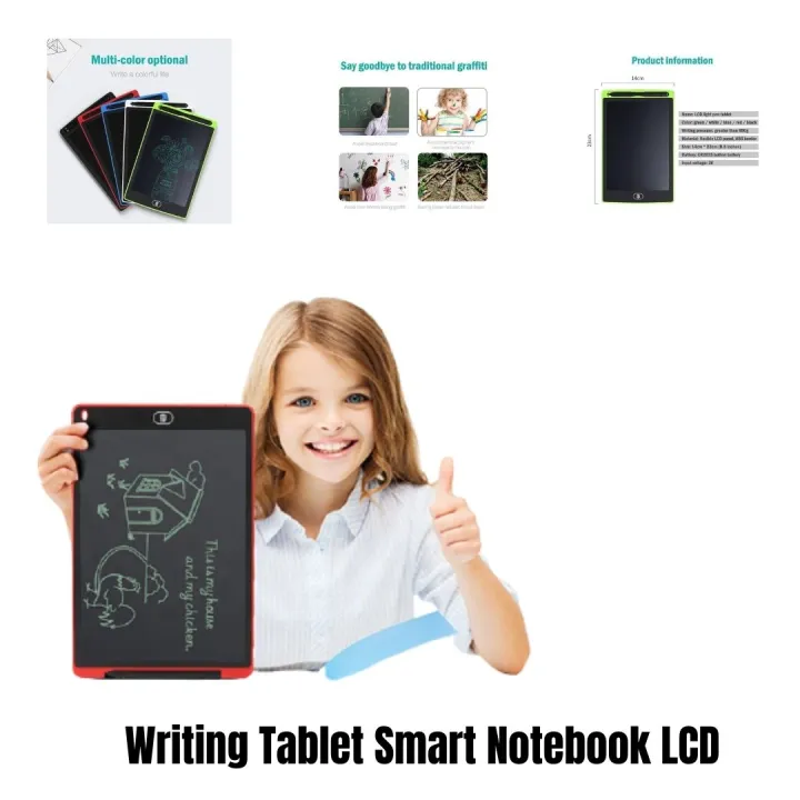 Ultra Thin 8.5 inch LCD Writing Tablet Smart Notebook One Button Erase ...