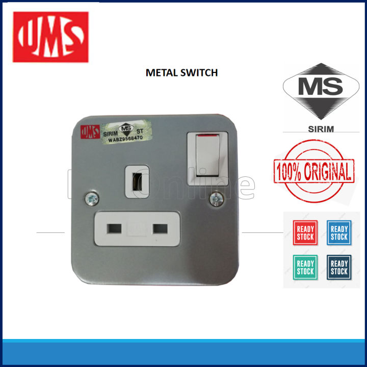 UMS 13A 1 Gang Metal Clad Switched Socket Outlet 1213M | Lazada