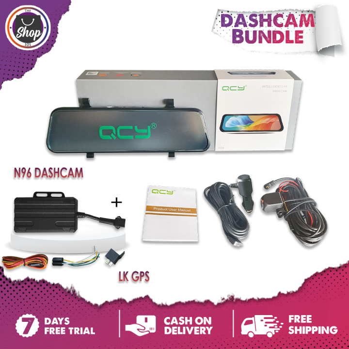 QCY Dashcam N96/N98 10 Inches Full Screen Car Camera IPS Touch Screen FHD Dash Cam + LK GPS ...