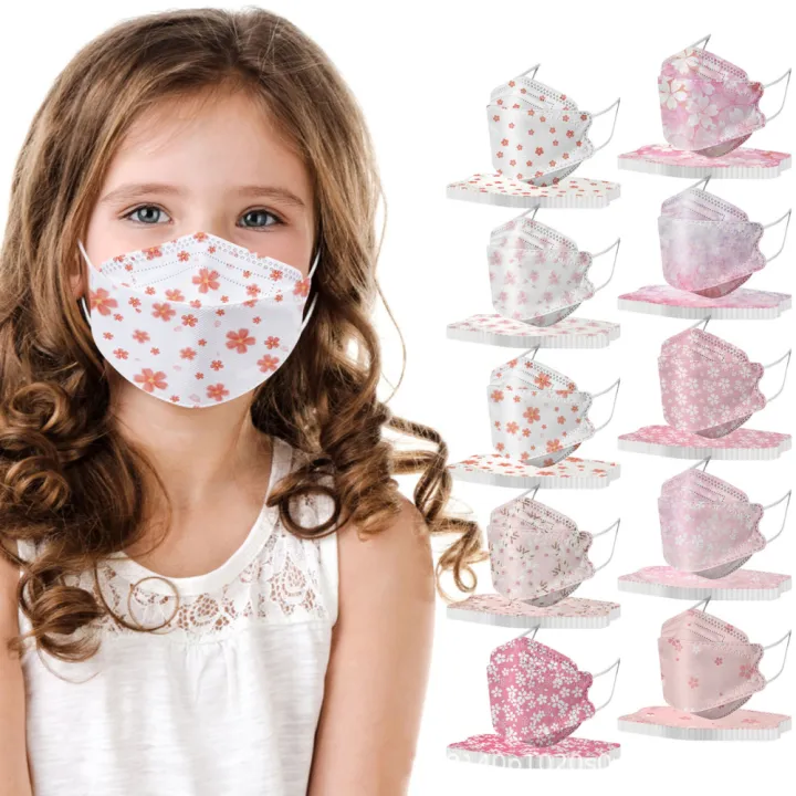 FillBuds 10pcs KF94 Children Mask Pink Cherry Blossoms Printing KF94 ...