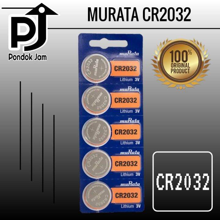 Baterai Murata CR2032 Original Lithium Battery 3 Volt Perstrip Isi 5 Butir | Lazada Indonesia