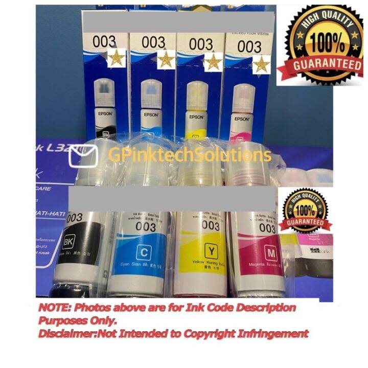 L3210 L3250 L5290 Bk C Y M Ink Bottle Refill compatible for Printers ...